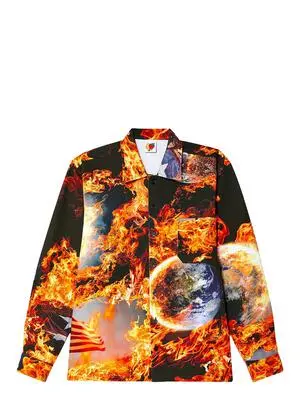 SKY HIGH FARM WORKWEAR World Is Burning Work Shirt - Multicolor
