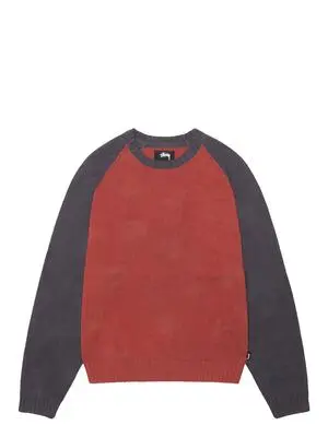 StÜssy Colorblocked Raglan Knit Crewneck - Red