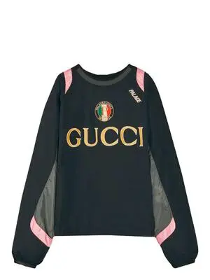 Gucci Nylon Track Jacket With Patches - Black