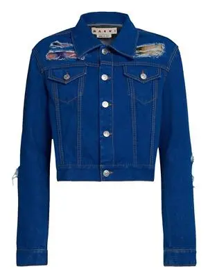 Marni Cropped Denim Jacket - Blue