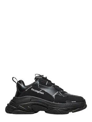 Balenciaga Triple S Allover Logo Sneakers - Black