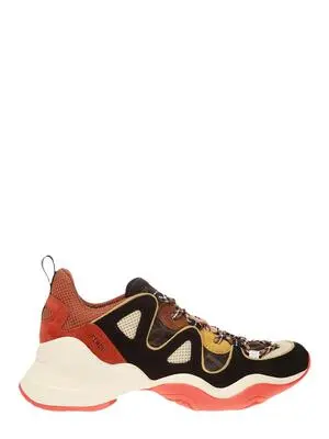 Fendi Ffluid Lace Up Low Sneakers - Orange