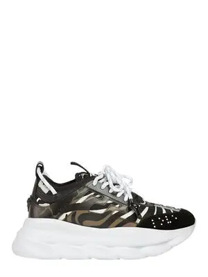 Versace Chain Reaction Zebra Sneakers - Black