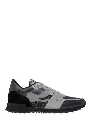 Valentino Garavani Rockrunner Reflective Camo Sneakers - Grey