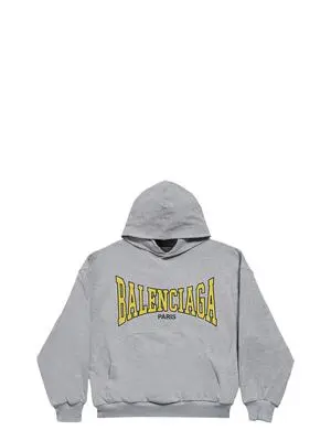 Balenciaga Logo Printed Hoodie - Grey