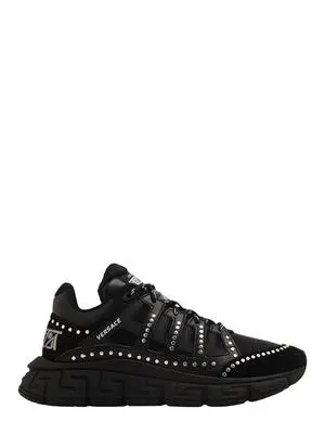 Versace Trigreca Studded Sneakers - Black