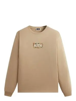 Kith Floral Classic Logo Long Sleeve Tee - Tan