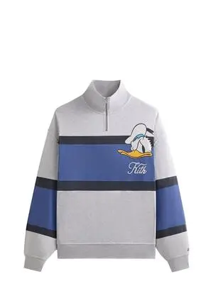 Kith X Disney Donald Duck Quarter Zip Fleece Sweatshirt - Grey