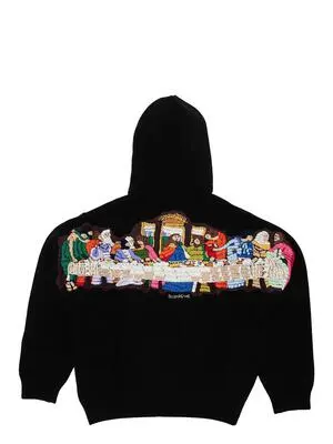 Supreme Embroidered Zip Up Hooded Sweater - Black