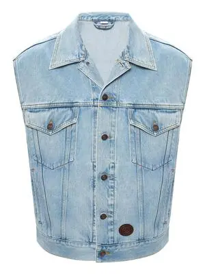 Gucci Distressed Denim Vest - Blue