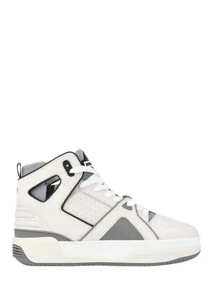 JUST DON Basketball Courtside Hi Sneakers - White