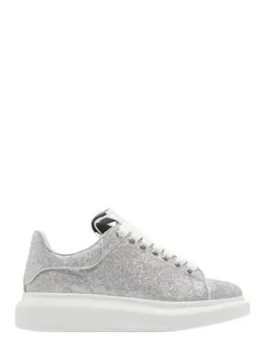 Alexander McQueen Oversized Glitter Sneakers Silver
