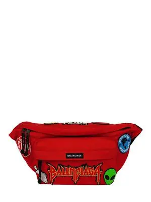 Balenciaga Explorer Belt Bag With Patches - Red