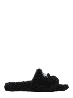 Balenciaga Furry Slides - Black
