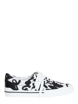Versace Canvas Brushstroke Sneakers - White