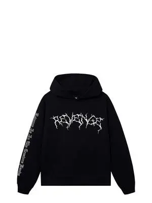 REVENGE Printed Lightning Hoodie - Black
