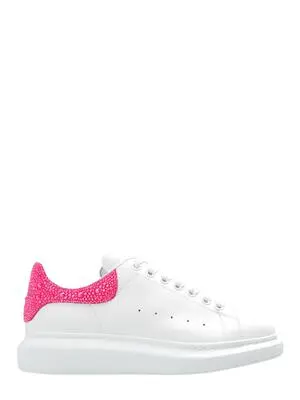 Alexander McQueen Oversized Leather Sneakers With Crystal Detailing - White