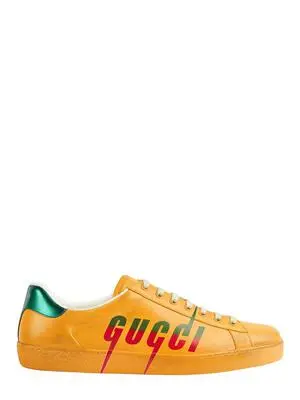 Gucci Ace Distressed Sneakers - Yellow