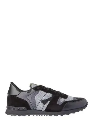 Valentino Garavani Rockrunner Camo Sneakers - Black