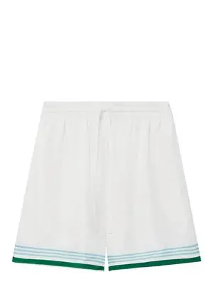 Casablanca Metaphysical Tennis Icon Silk Shorts - White