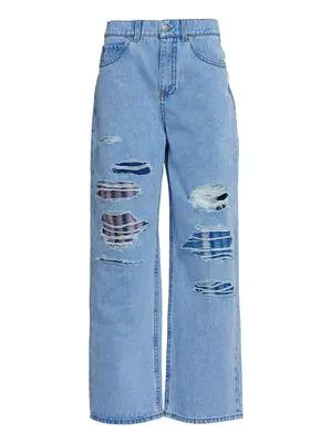 Marni Mohair Patch Denim Jeans - Blue