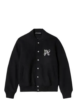 Palm Angels Monogram Varsity Jacket - Black