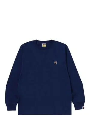 A BATHING APE One Point Long-Sleeve Tee Blue