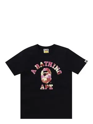 A BATHING APE Map Camo College Tee - Black