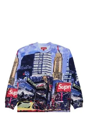 Supreme Skyline Sequin Long-sleeve Top - Blue