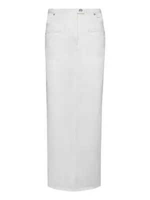 COURREGES Heritage Denim Long Skirt - White