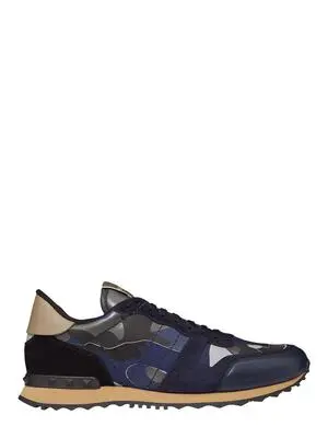 Valentino Garavani Rockrunner Reflective Camouflage Sneakers - Blue