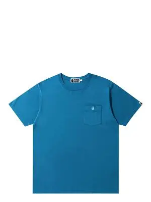 A BATHING APE One Point Pocket Overdye Tee - Blue
