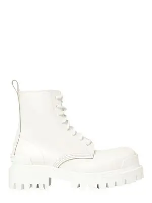 Balenciaga Strike Lace-up Boots - White