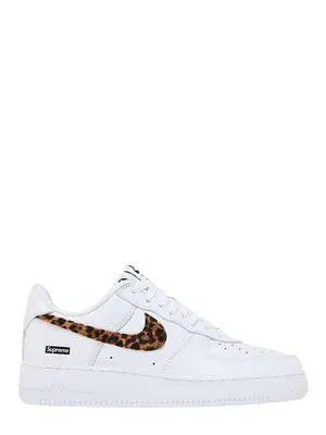 Nike Supreme X Goodenough X Force 1 Low Cheetah Print Sneakers - White