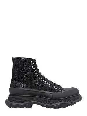 Alexander McQueen Tread Slick High Glitter Boots - Black