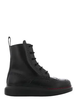 Alexander McQueen Hybrid Lace Up Boots - Black