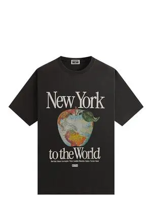 Kith Ny To The World Apple Globe Vintage Tee - Black