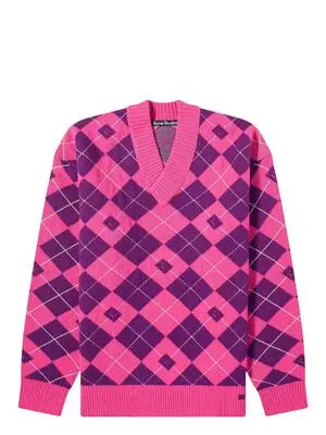 Acne Studios V-neck Printed Sweater - Pink