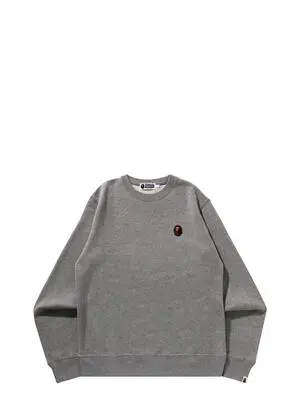 A BATHING APE One Point Crewneck Sweatshirt Grey