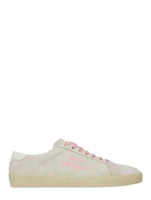 Saint Laurent Sl-06 Signature Court Suede Sneakers - White