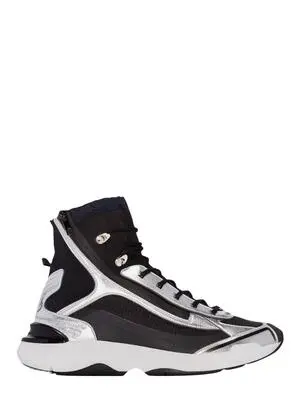 Dior Hajime Sorayama X B24 Runtek High Top Sneakers - Silver