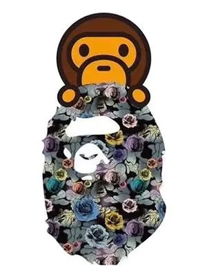A BATHING APE Floral Camo Milo On Ape Head Tee - White