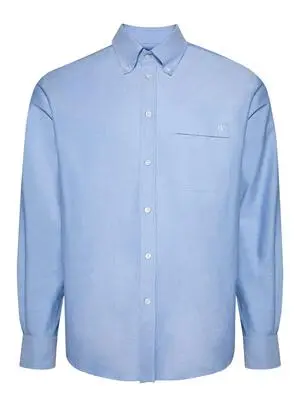 Valentino Garavani Logo Embroidered Long-sleeve Shirt - Blue