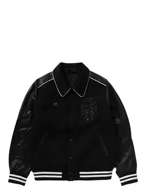 A BATHING APE Logo Baseball Jacket - Black