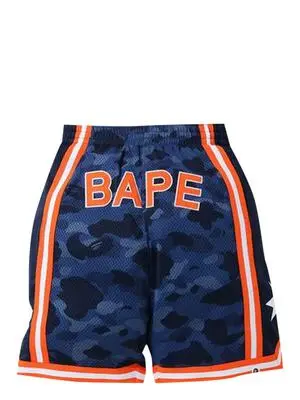 A BATHING APE Color Camo Wide Basketball Shorts - Blue