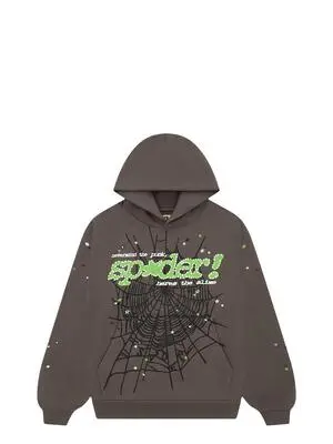 SP5DER Hooded Pullover Sweatshirt - Grey