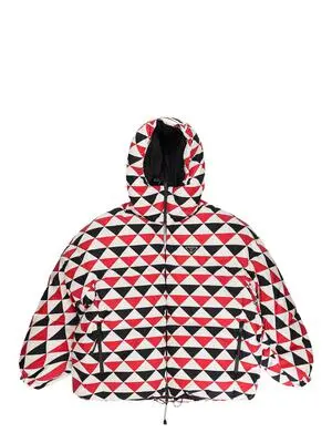 Prada Diamond Print Triangle Logo Coat - Multicolor