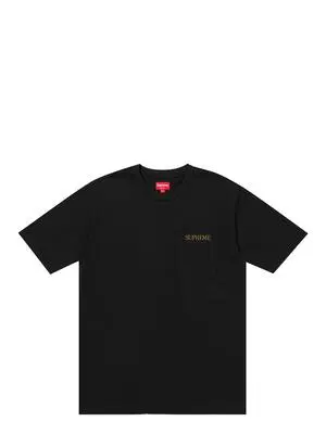 Supreme Embroidered Pocket Tee - Black