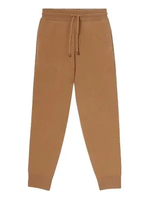 Burberry Monogram Motif Cashmere Blend Jogging Pants - Brown