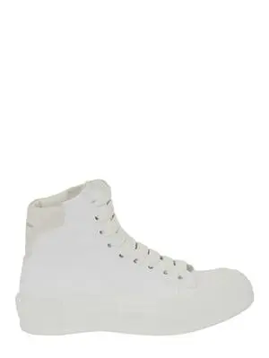 Alexander McQueen Deck Plimsoll High-top Sneakers - White